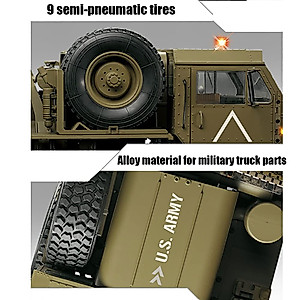 QIYHBVR RC Military Truck, 8WD Off-Road Remote Control Army Cars, 2.4Ghz 8X8 1:12 Scale, RC Vehicle Army Truck Transport Electric Toy for Adult Boys Kids Gift
