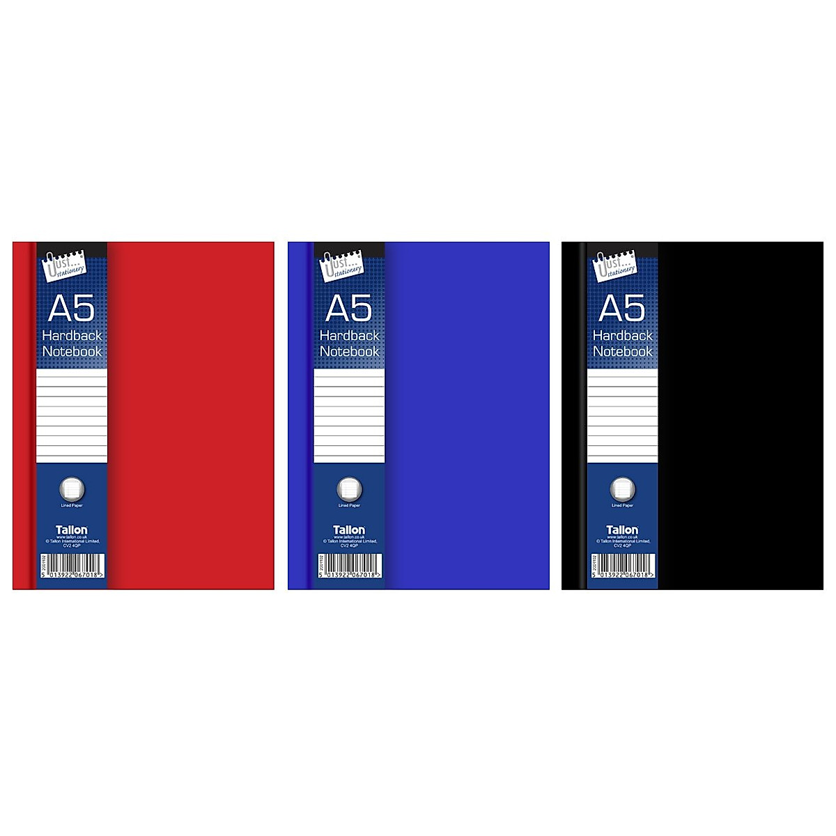 Just Stationery A5 Ruled Hardback Book