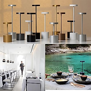 TUIKITO 2 Pack Cordless Table Lamp Rechargeable,Battery Operated LED Table Light for Restaurant Outdoor,5000mAh Up to 40 Hours,3-Levels Brightness Stepless Dining Table Light