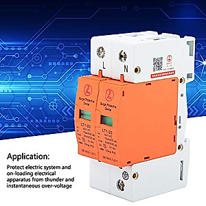 2 Pole 1 Piece Protection Device DIN Rail Mount Protector Low Voltage Device 10-20KA 420V Electronic Lightning Protection