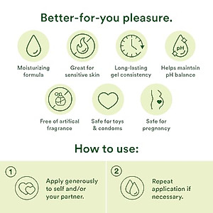Good Clean Love Almost Naked Organic Water-Based Lube, Personal Lubricant with Aloe Vera, Safe for Adult Toys & Condoms, pH-Balanced, Intimate Wellness Gel for Men & Women, 4 Oz (2-Pack)