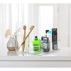 Utopia Home Pack of 04 Fridge and Pantry Organizer Bins for Food Packet, Seasoning Mix, Spices/Sauce Pouches, Snacks - 3 Divided Section Storage for Kitchen, Cabinet, Counter top & Bathroom