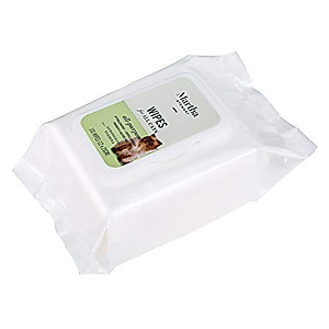 Martha Stewart for Pets Lemongrass Verbena Cat Wipes | Hypoallergenic Cat Bath Wipes, 100 Count | Easy and Effective Way to Clean your Cat Without A Bath