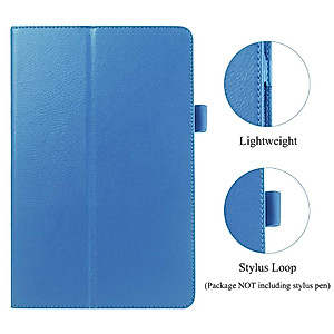 EKVINOR Galaxy Tab E 9.6 Case - Slim Leather Stand Folio Case Cover for Samsung Galaxy Tab E 9.6 Inch Tablet (Fit All Versions SM-T560 T561 T565 and SM-T567V) - Light Blue