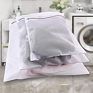 Newk 5 Packs Laundry Bags, with Premium Zipper for Travel Storage Organize Bag, Clothing Washing Bags(1 Large+1 Medium+1 Small+ 1 Bra bag+ 1 Shoe Bag)