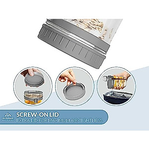 North Ranch Kitchen 16 oz overnight oats containers with lids - Jars with spoons and lids - made of premium borosilicate glass - 2x oatmeal jars with spoons & spoon holder