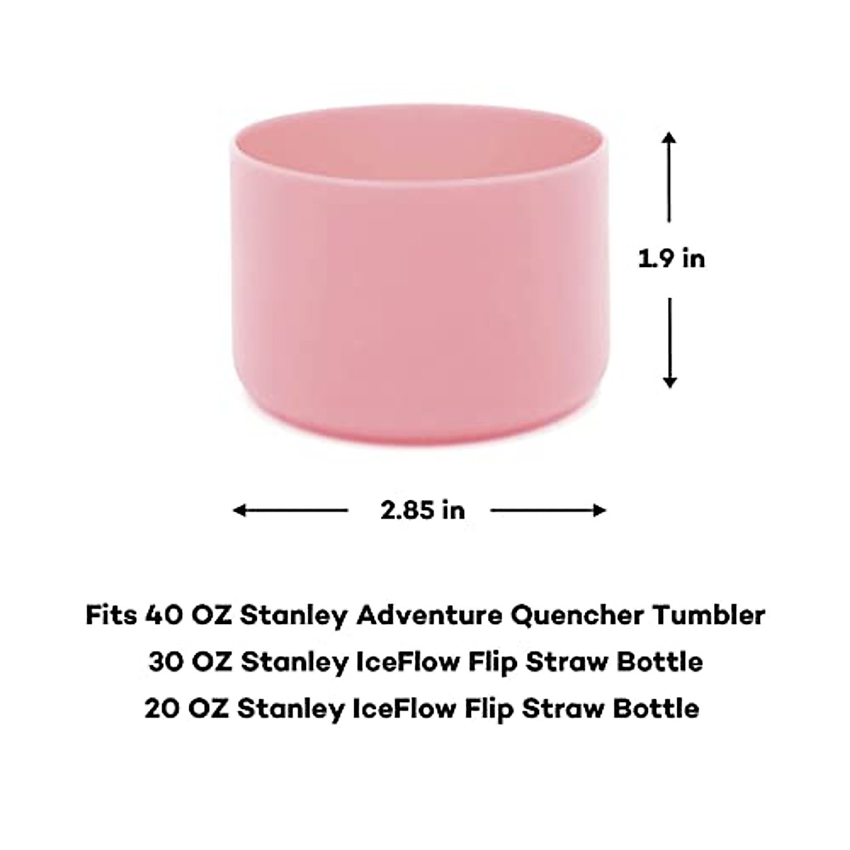 Silicone Boot for Stanley 40 oz Quencher Adventure Tumbler and IceFlow Flip 30 oz 20 oz, Stanley Cup Accessories Protector Bottom Sleeve Cover Bumper for Stanley 40 oz with Handle (Pink-1 pack)