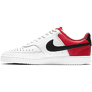 Nike Mens Court Vision Low Sneaker, 10.5 White/Red