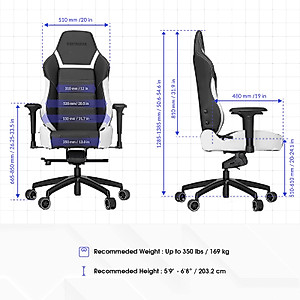 Vertagear Racing Seat Home Office Ergonomic High Back Game Chairs, S-Line SL4000 Medium BIFMA Cert, Black/Carbon