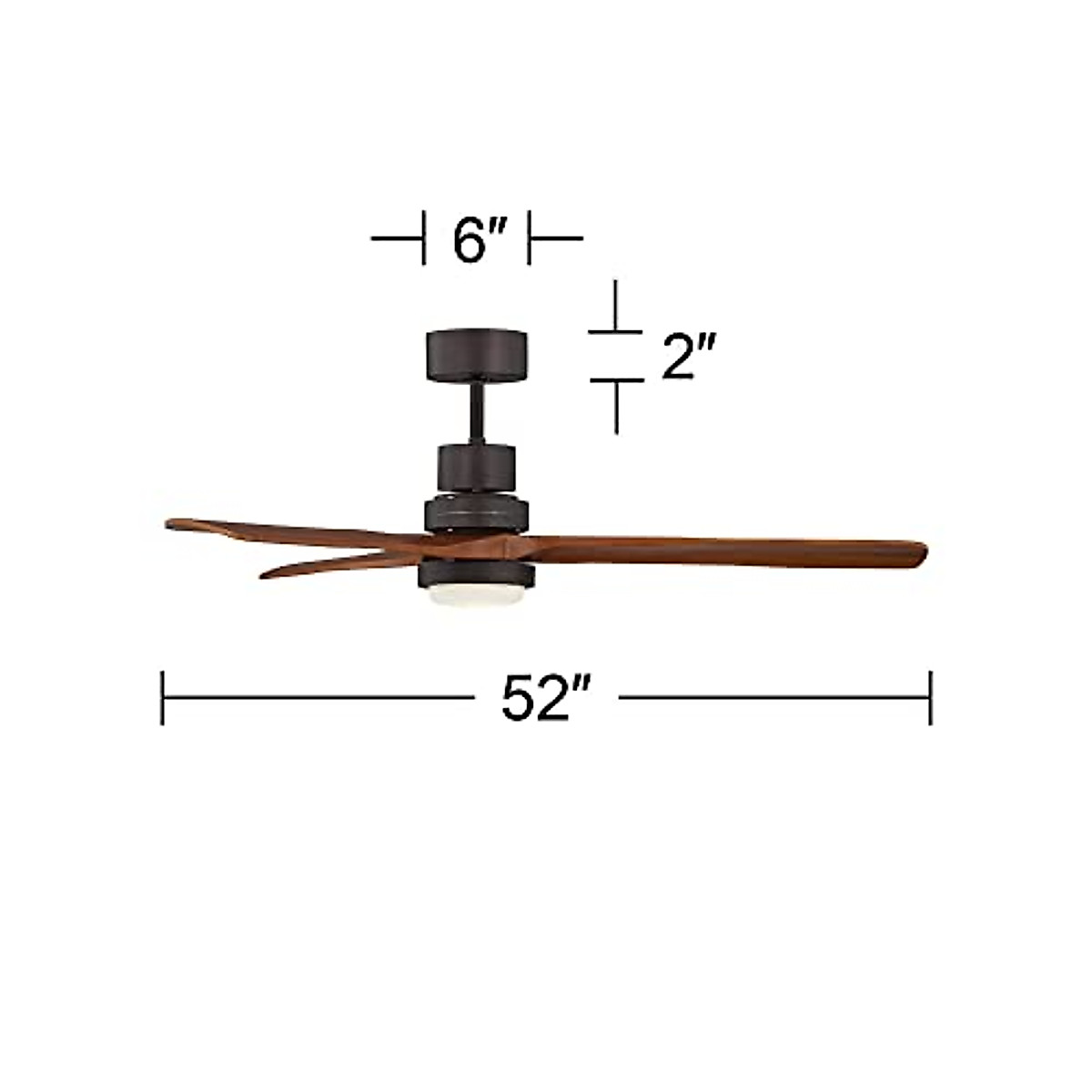 Casa Vieja 52" Casa Delta-Wing Modern 3 Blade Indoor Outdoor Ceiling Fan with LED Light Remote Control Solid Wood Oil Rubbed Bronze Damp Rated for Patio Exterior House Porch Gazebo Garage