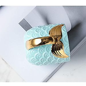 Youeon 2 Pack 15 Oz Mermaid Mugs with Gold Tail Handle, Cute Coffee Mugs with Gift Box, Ceramic Mug Set, Big Tea Cup, Gift Mugs for Men, Women, Kids, Birthday, Valentine, Wedding