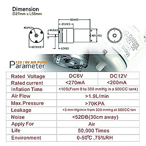 DANXQ Newly Made 370 DC 12V Mini Air Pump,Motor Electric Diaphragm Pump,2 PCS/Pack