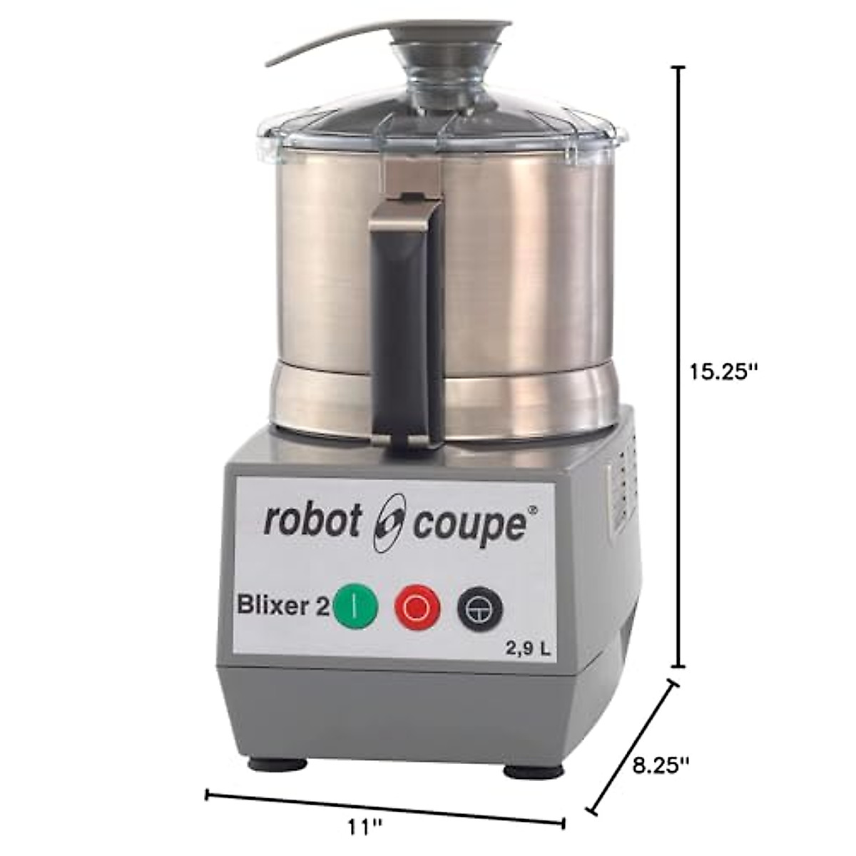 Robot Coupe BLIXER2 Blixer Vertial Commercial Blender/Mixer, 2.5 Quart - 2.9-Liter Bowl, Stainless Steel Batch Bowl and Single High-Speed, 120v,BLIXER 2