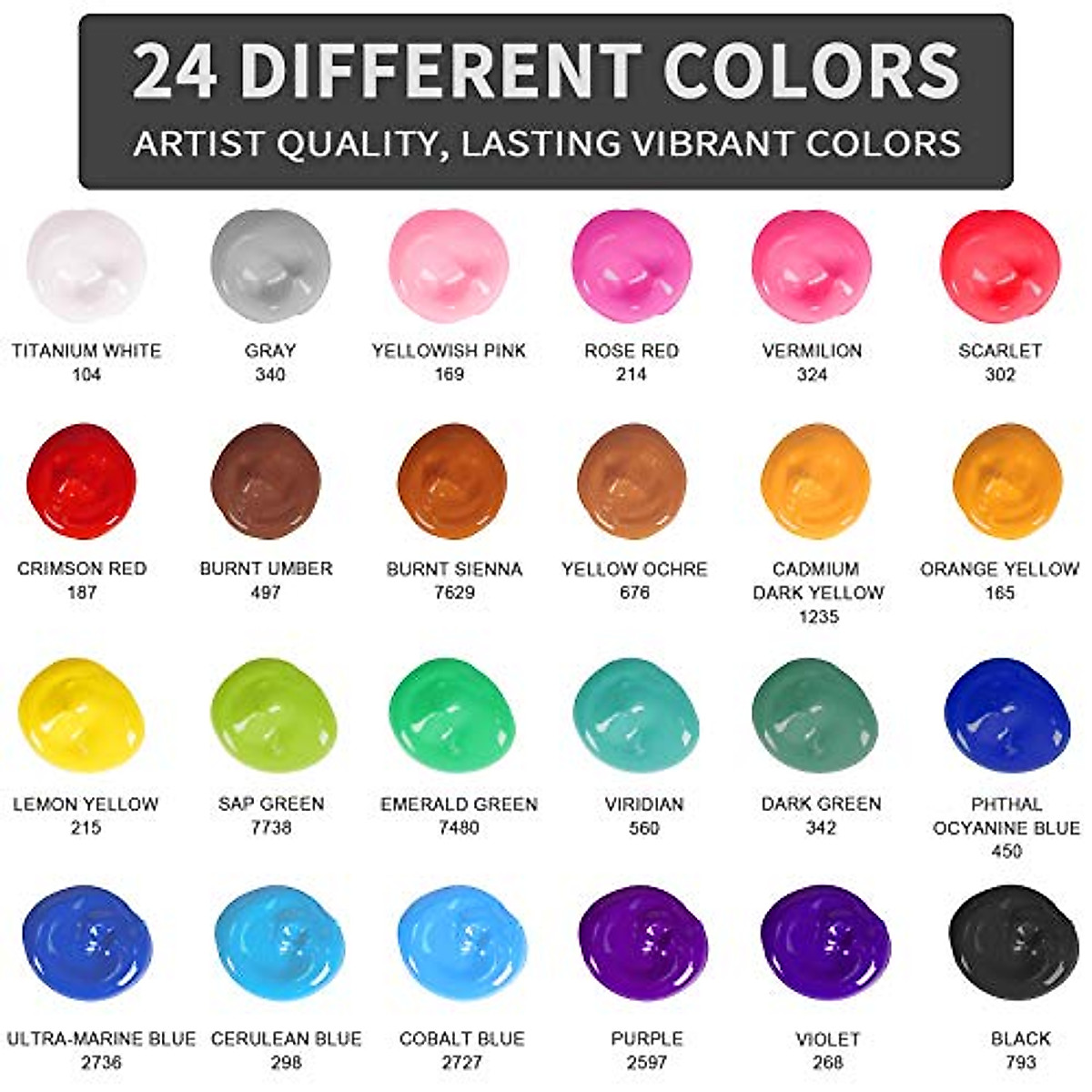 24 acrylic paint set for Adult Coloring Books Art Office Set