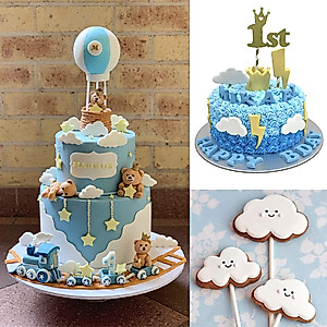 13Pcs/Set Hot Air Balloons & Cloud Fondant Cutter Set, Hot Air Balloons Plastic Cookie Cutter Mold for Baby Shower Cake Topper Decorating Sugar Craft Polymer Clay Cutters