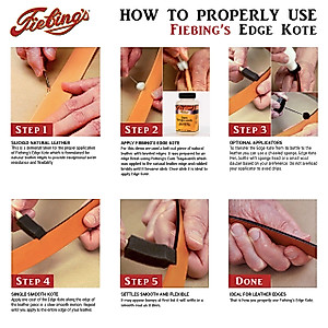 Fiebing's Edge Kote (4oz, Black) - Leather Edge Paint for Shoes, Furniture, Purses, Couches, Belts - Flexible, Water Resistant, Semi Gloss Color Coating Leather Dye to Protect Natural Edges
