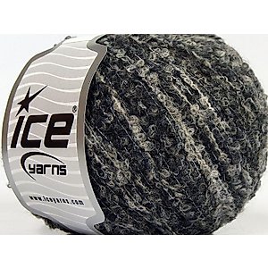 Black, Grey, Beige Alpaca Boucle Fine Yarn - Alpaca, Wool, Nylon, Acrylic Blend - Fine, Sport, Baby Weight, 50 Grams (1.75 Ounces) 200 Meters (218 Yards)