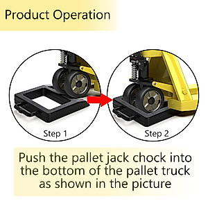 Yesland 2 Pack Rubber Pallet Jack Chock, 14.2 x 11.5 x 2 Inch Heavy Duty Pallet Truck Stopper Black Wheel Stop Chock for Truck Pallet Jack