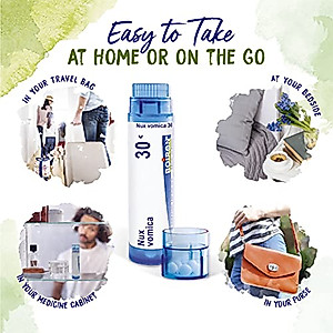 Boiron Nux Vomica 30C Homeopathic Medicine for Hangover Relief, Upset Stomach, Nausea, and Overindulgence of Food or Drink - 3 Count (240 Pellets)