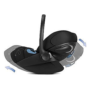 Cybex Cloud G Comfort Extend Infant Car Seat with Anti-Rebound Base, Linear Side Impact Protection, Latch Install, Ergonomic Full Recline, Extended Leg Rest, Moon Black