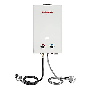 Tankless Water Heater, GASLAND Outdoors Propane Water Heater 10L BS264 2.64GPM, Instant Hot Water Heater for Cabin, Camp Water Heater for RV, Overheating Protection, Easy to Install, White
