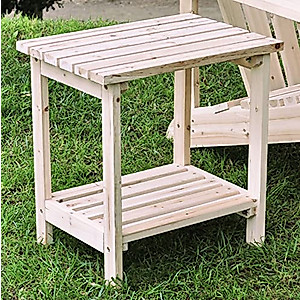 Shine Company 4104N Providence Rectangular Adirondack Outdoor Side Table – Natural
