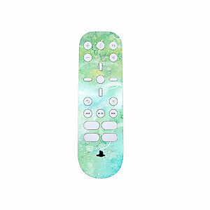 PlayVital Blue Green Watercolour Full Set Skin Decal for ps5 Console Disc Edition, Sticker Vinyl Decal Cover for ps5 Controller & Charging Station & Headset & Media Remote