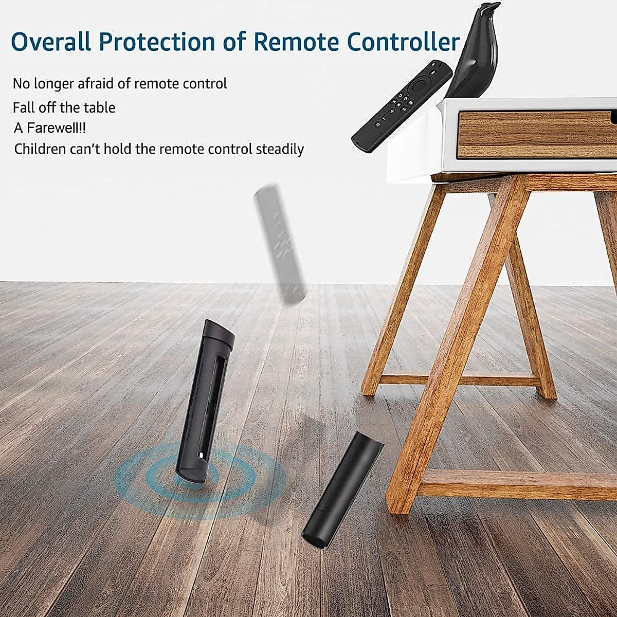 [2 Pack ] 4K Firestick Remote Cover Case, Silicone Remote Cover Case Compatible with 4K TV Stick, Lightweight Anti Slip Shockproof (Glowing Green & Blue)