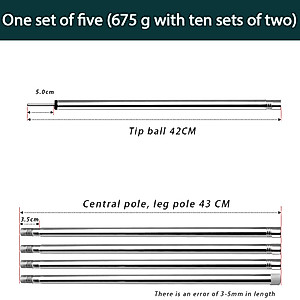 SANLIKE Tent Poles for Tarp, 6.6' Tarp Poles Set of 2, Tent Poles Replacement, Telescoping Pole, Canopy Poles, Camping Poles for Rooftop Tents, Trekking Pole Tent for Trailor, Rain Fly, Camper, Awning