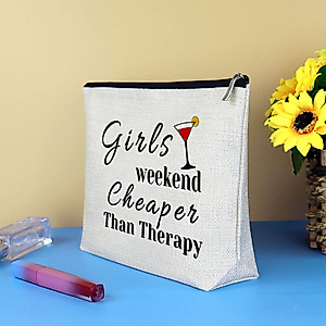 Girls Weekend Gift Travel Makeup Bag Gift for Her Travel Gifts Trip Gift for Best Friends Bestie Gift Cosmetic Bags Friendship Gift Christmas Birthday Gift for Women Girls BFF Travel Cosmetic Pouch