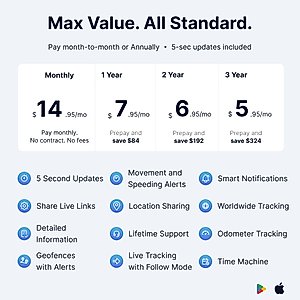 Spytec Anti-Theft Plug-in Car GPS Tracker, Real-Time 5 Second Updates, Ignition On/Off Alerts, Vehicle Movements, Personal & Work Car Monitoring | Unlimited US & Worldwide Tracking App - Low Cost Plan