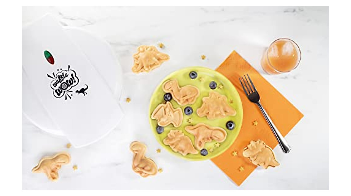 Dinosaur Mini Waffle Maker - 5 Fun Dino Shapes for Breakfast