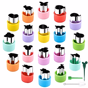 Mini Cookie Cutters Set, Small Fruit Vegetable Cutters Shapes, Animal Shape Food Cutters for Kids Lunch Bento Box Accessories