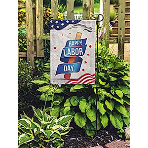 Hollyhorse Happy Labor Day Garden Flag - 12.5 x18 Inch Double Sided Vertical Outdoor & Yard Flag | Wonderful Labor Day Decoration