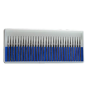 Wokesi 30Pcs Grit 150 Diamond Burrs Set, 1/8" Burr Set for Jewelry, Glass, Stone, Ceramic, Gemstones Lapidary (T7)
