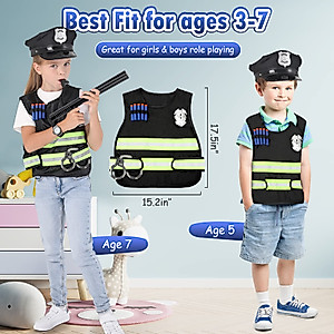 Kids Police Dress up Set Police Officer Role Play Costume Toys Set for Kids Ages 3-7 Years Old Includes Police Vest, Hat and Accessories for Boys and Girls Pretend Play