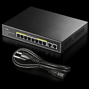 Cudy 8 Port Gigabit PoE Switch, 120 Watts PoE Budget, 8 10/100/1000Mbps PoE+ Ports, 2 Gigabit Uplink Ports , 802.3at, 802.3af, 1/2 (+), 3/6 (-), Fanless, Plug and Play, GS1010PE