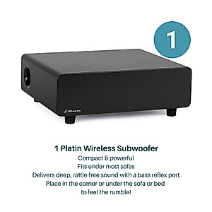 Platin Monaco 5.1.2 Home Theater System - Wireless Surround Sound System Upward Firing Speakers - THX Tuned & WiSA Certified