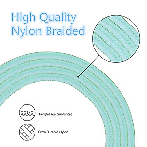 sharllen iPhone Charger Cables iPhone Cords 5 Pack 3/3/6/6/10FT Nylon Braided iPhone Lightning Cable Fast USB Charging Cable Long Cord Compatible iPhone11/Xs/Max/XR/X/8/8P/7/6/5/iPad/iPod Green