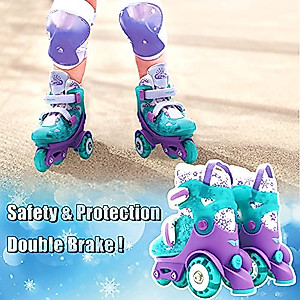 4-Pejiijar Toddler Roller Skates Shoes for Kids, Girls Roller Skates for Toddlers Children Age 3-9 Outdoor Indoor Adjustable 4 Sizes with Light Up Flash LED Wheels