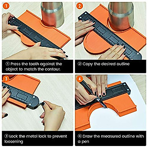 Contour Gauge Duplicator with Lock, 2 Pack Widen Shape Contour Duplication Gauge Profile Tool (5" & 10"), Precisely Copy Irregular Shape Instant Template for Corner, Pipe, Tile, Flooring, Molding