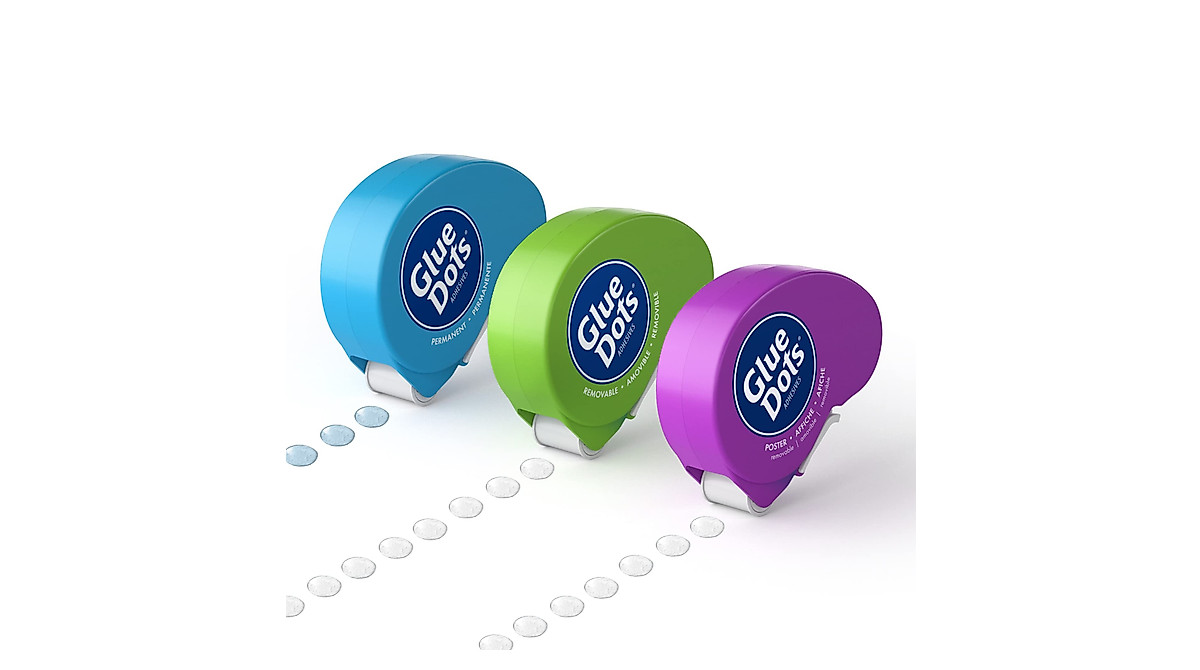 Glue Dots Dot N' Go Dispenser Pack - 200 Permanent & Removable Dots