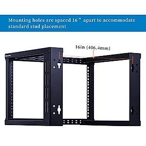 RackPath 6U Wall Mount Rack Open Frame 19in Server Equipment Rack Heavy Duty - 17in Depth