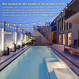 AILBTON 4 Pack 1.3 Ft Suspension Outdoor String Light Poles,Light Poles for Outside String Lights Hanging,with Clip and Holder,Light Post Mounting Stand for Patio Fence Wall Garden Backyard Deck