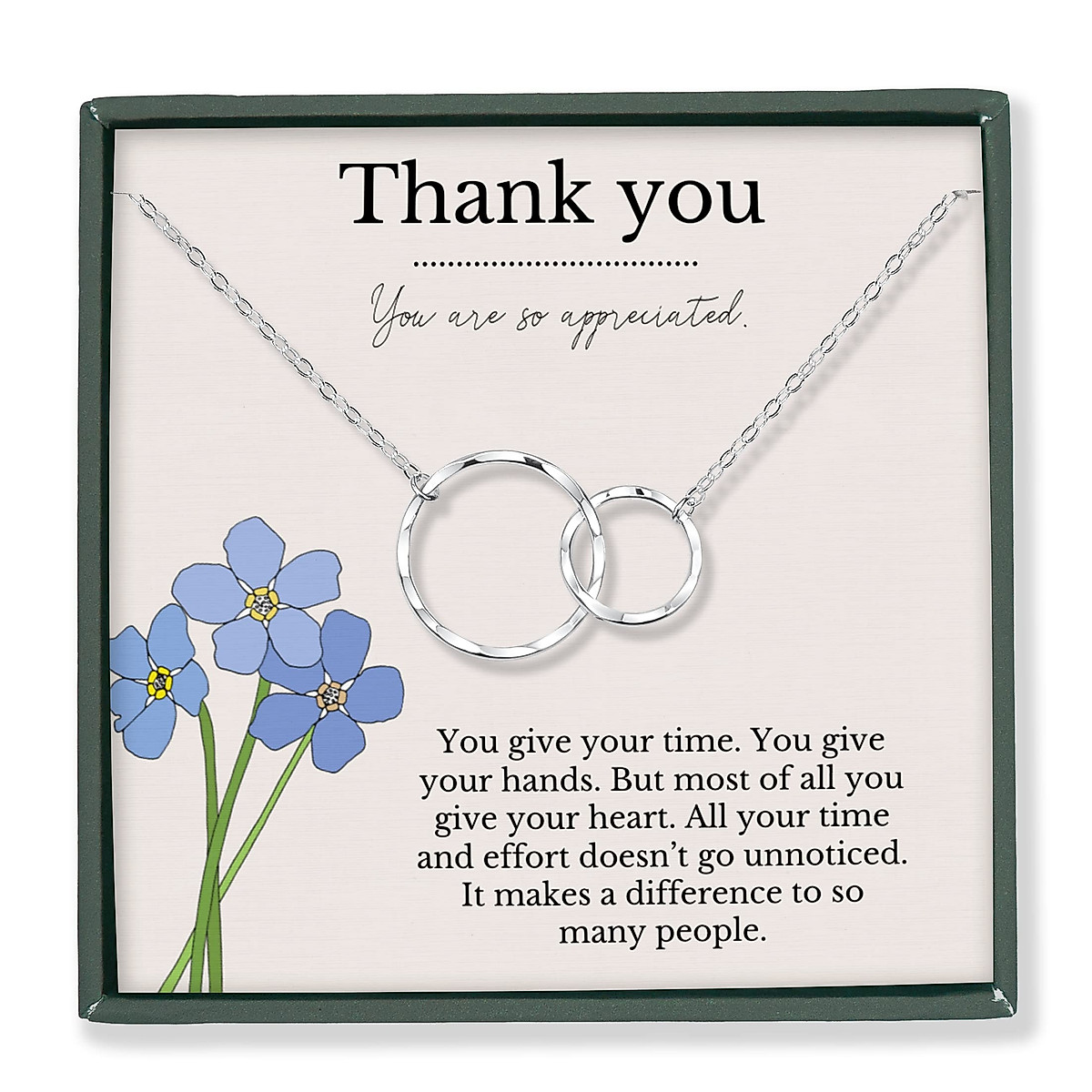 HOPE LOVE SHINE Best Teacher Gifts From Student - Thank You Necklace for Women - Appreciation Gift for Teachers, Carefgiver, Mentors - Gift Ready Box and Message Card