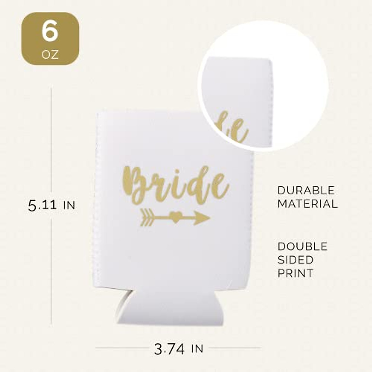 Bride & Team Bride Bachelorette Party Can Coolers, Set of 12 Double Sided White and Mint Green Beer Can Coolies, Perfect Bachelorette Party Decorations and as Brides Maid Gifts (Black)