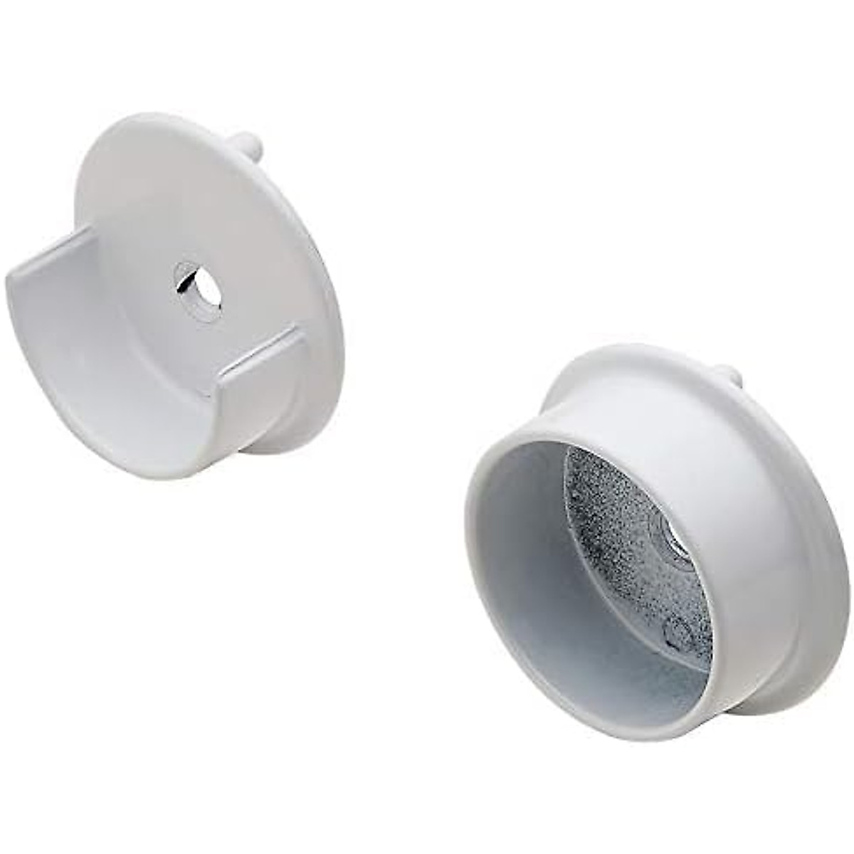 TAG Synergy Premium 1 Pair of 1-5/16" Diameter Round Wardrobe Tube Closet Rod End Supports (White)
