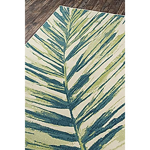 Momeni Baja Palm Leaf Area Rug, 3 ft 11 in x 5 ft 7 in, Green