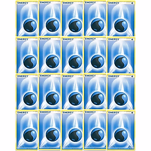 20 Basic Water Energy Pokemon Cards (Diamond & Pearl Series Design, Unnumbered) [Blue-Type]
