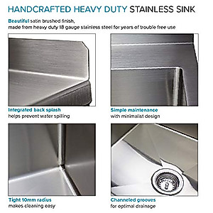 Transolid TFH-2522-SS 25 in. x 22 in. x 34.3 in. Stainless Steel Laundry Sink with Wash Stand in Brushed Satin